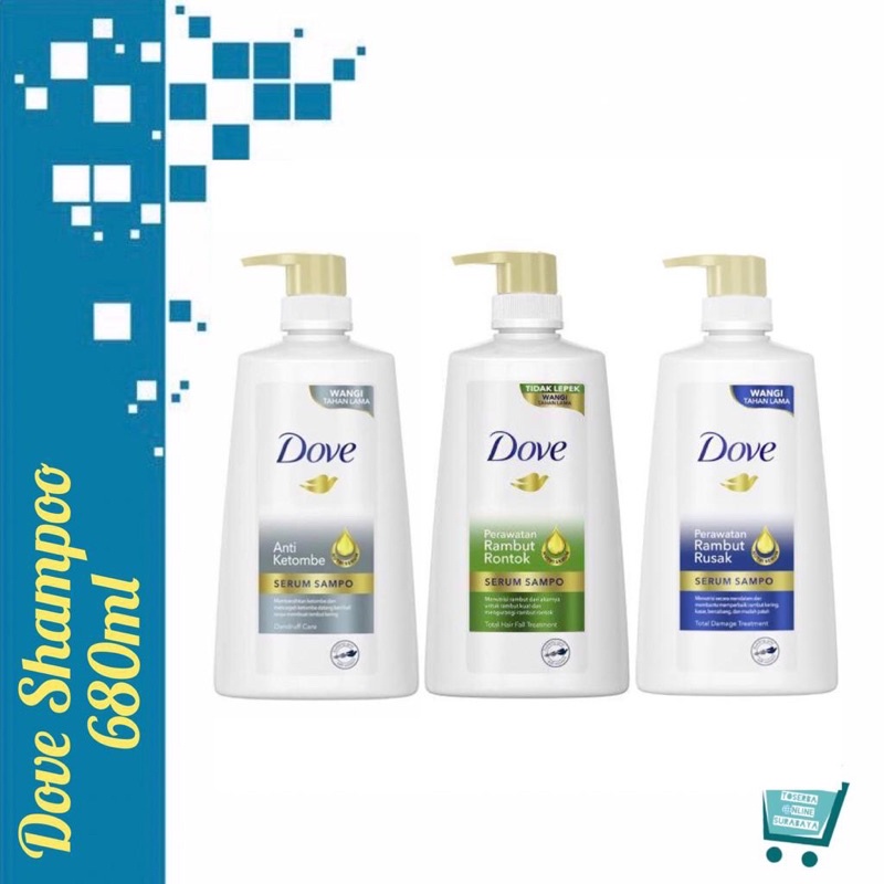 Jual Dove Shampoo 680ml / Dove Shampoo Anti Ketombe / Rambut Rontok ...