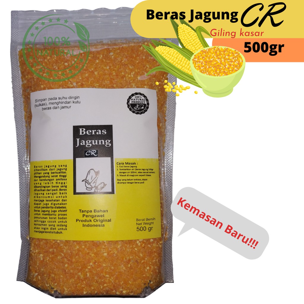 Jual Beras Jagung CR/Corn Rice/Nasi Jagung 500gr | Shopee Indonesia