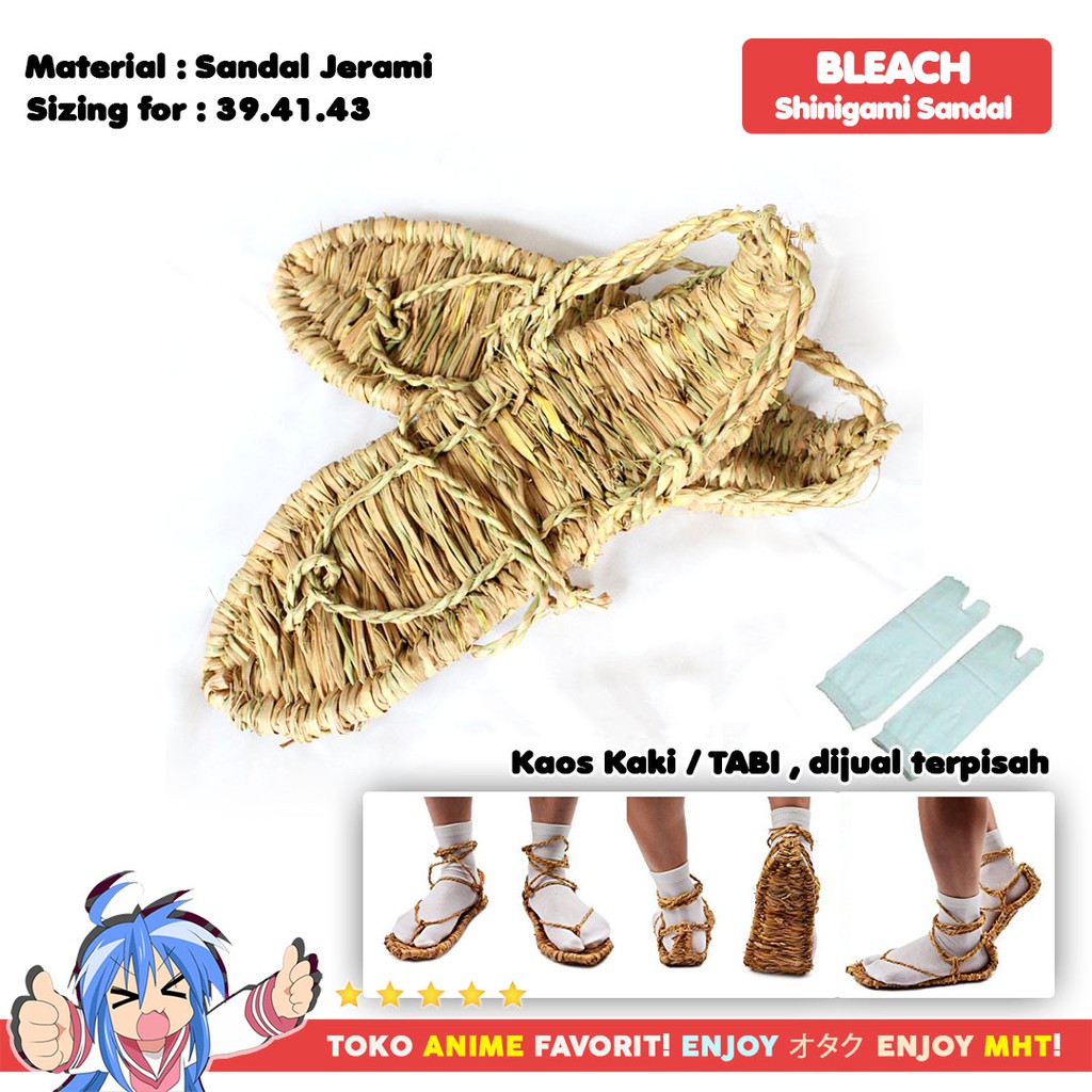 Jual Sandal Jerami Jepang Straw Waraji Samurai Shinigami Bleach ...