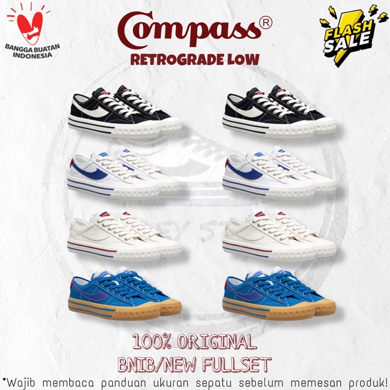 Jual [ORIGINAL] SEPATU COMPASS RETROGRADE LOW CREAM/BLACK WHITE/BLUEGUM ...