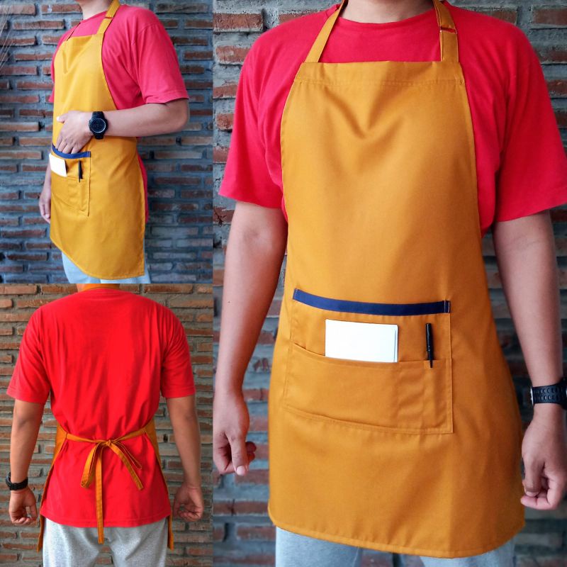 Jual Celemek apron barista masak chep barbershop/Celemek cotton drill ...