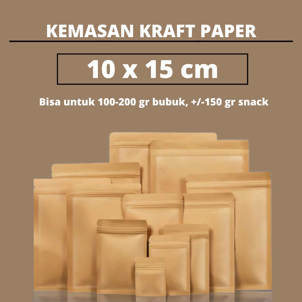 Jual Kemasan Paper Kraft Non Window Coklat Kemasan Kopi Masker Organik ...