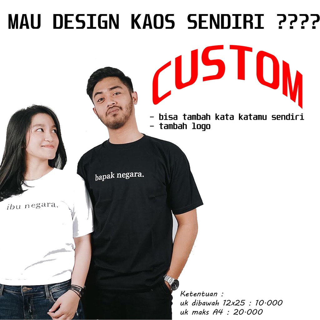 Jual BIAYA Tambah Design Kaos Custom Sablon Polytex Kata Logo Tulisan ...