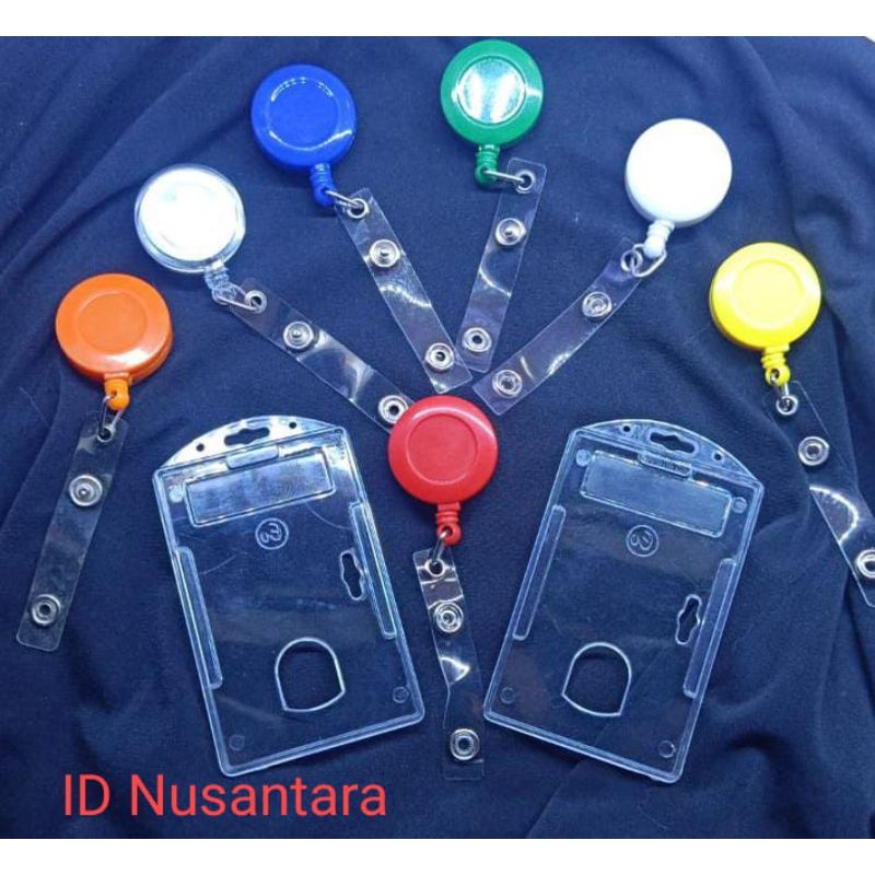 Jual Paket Casing ID Card Acrylic Bening 1 Sisi + Yoyo beragam warna ...