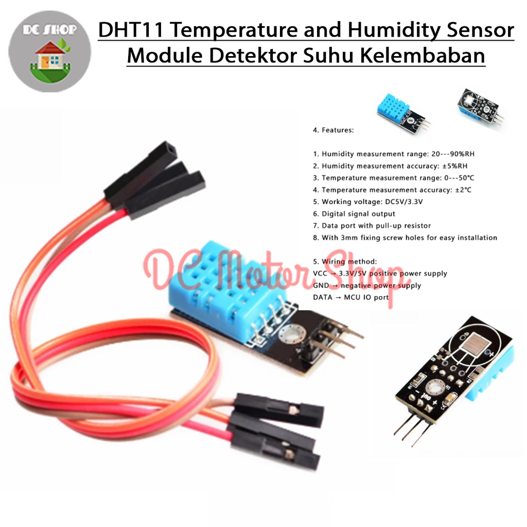 Jual DHT11 Temperature and Humidity Sensor Module Detektor Suhu ...