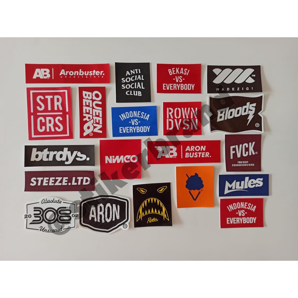 Jual stiker brand distro paket isi 20 stiker Graftac sticker striping ...