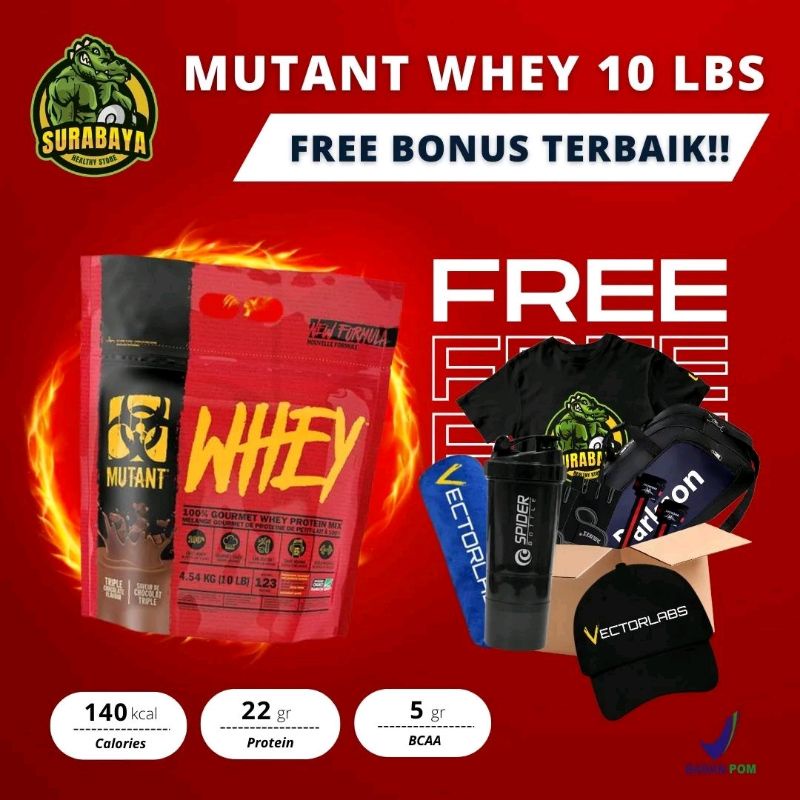 Jual Mutant Whey 10 Lbs Mutan 100% Gourmet Whey Protein Isolate Mix ...