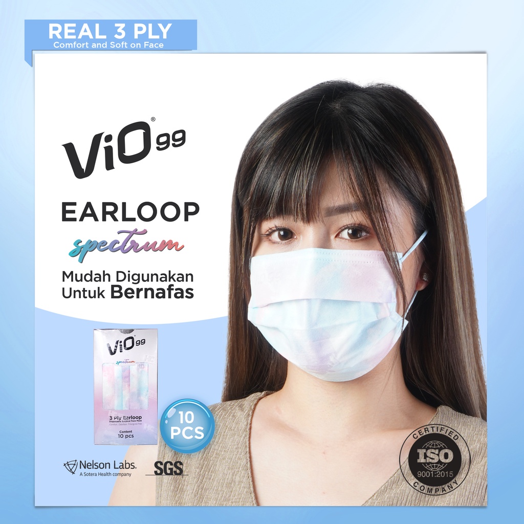 Jual Vio Spectrum Mask '10S 3Ply Earloop Cloud masker cloud edition filtrasi 99% | Shopee Indonesia