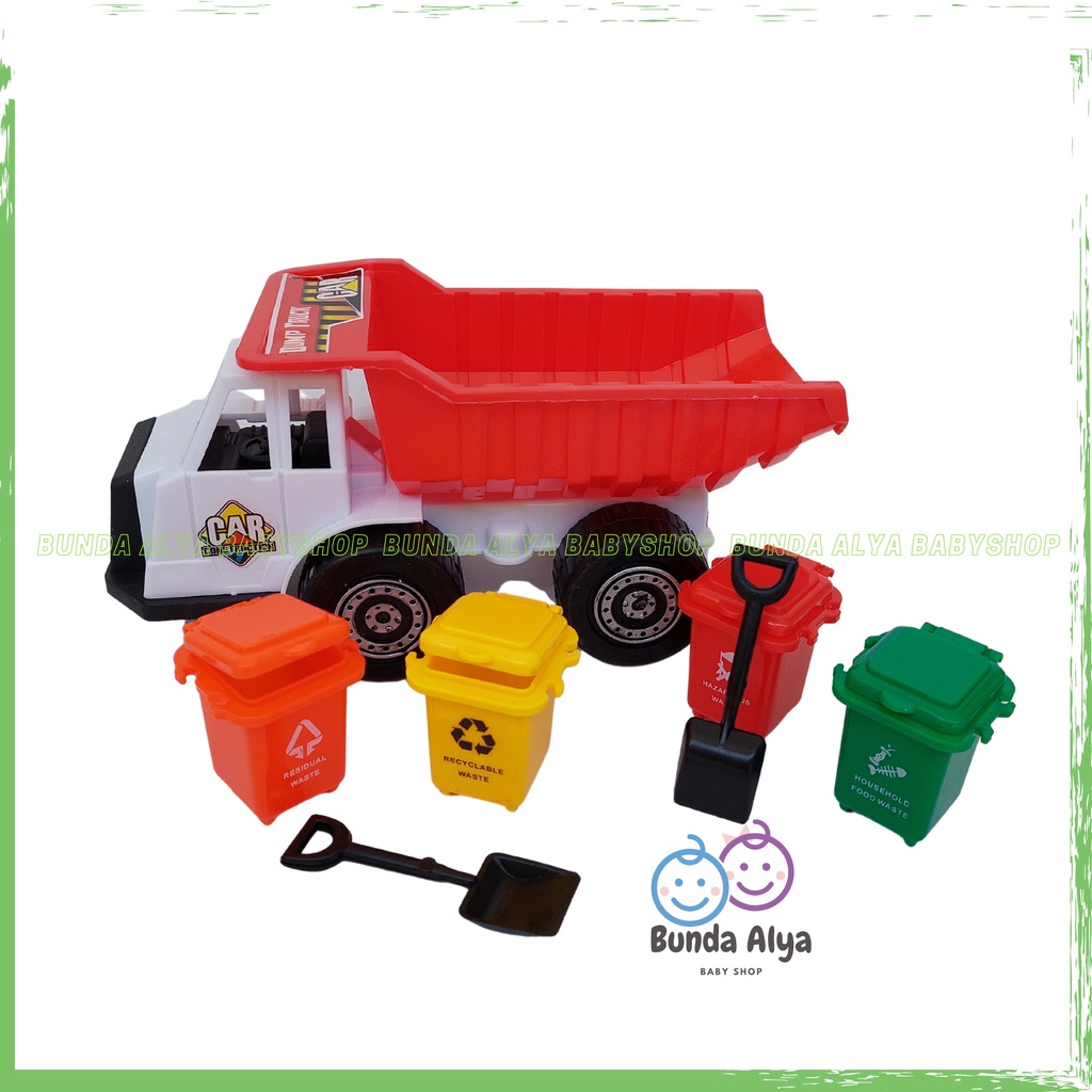 Jual Set Mainan Anak Mobil Truk Kebersihan Mobill Pengangkut Sampah ...