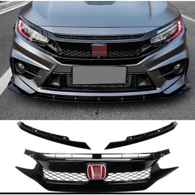 Jual Front GRILL Honda CIVIC Turbo 2016 - 2025 Type R style | Shopee ...