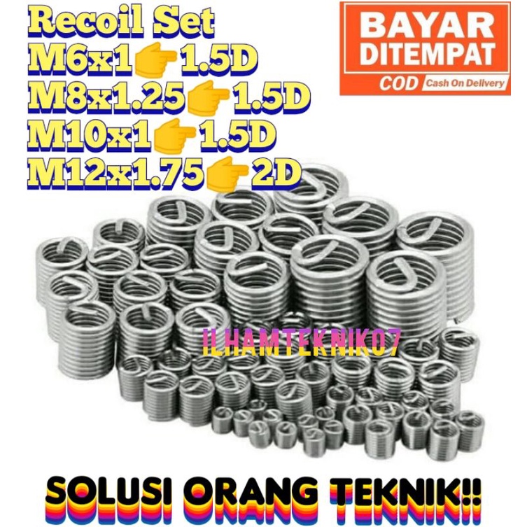 Jual RECOIL.HELICOIL.VERBOS ISI RECOIL KEPALA BAUT 10 12 14 17 RECOIL ...