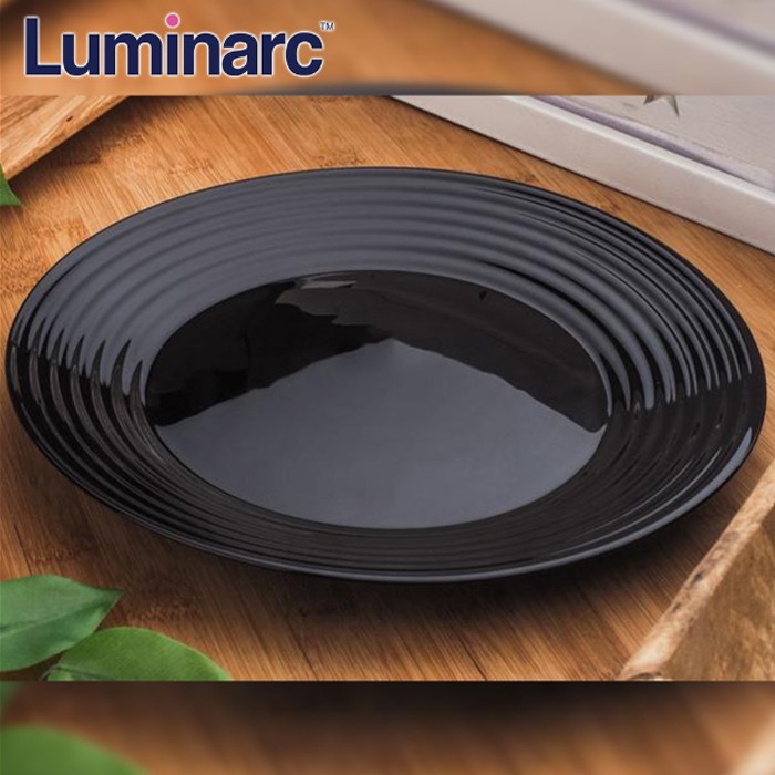 Jual Piring Harena Luminarc Warna Hitam /Piring Tempered Glass/Piring ...
