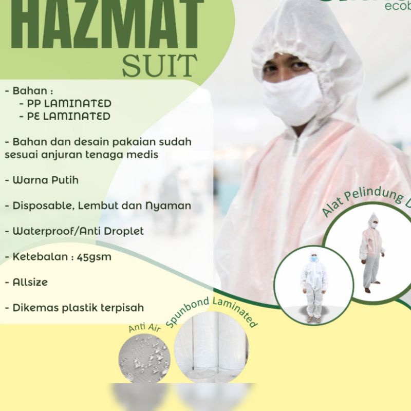 Jual BAJU HAZMAT APD BAHAN SPUNBOND WARNA PUTIH | Shopee Indonesia