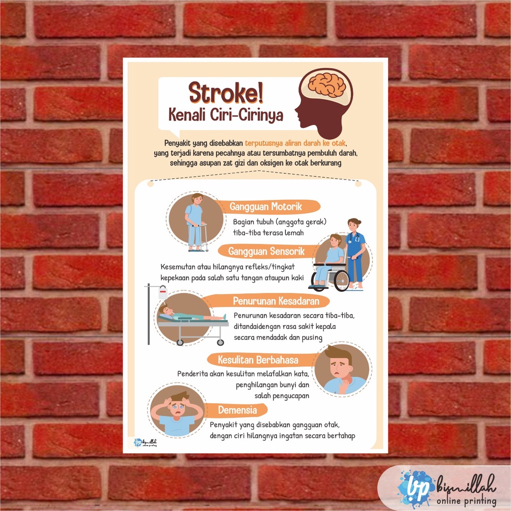 Jual Poster Kesehatan Stroke! Kenali ciri cirinya | Shopee Indonesia