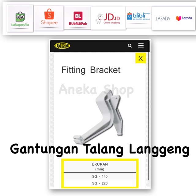 Jual Gantungan Talang 8 inch Kotak Bracket SG 220 Langgeng | Shopee ...