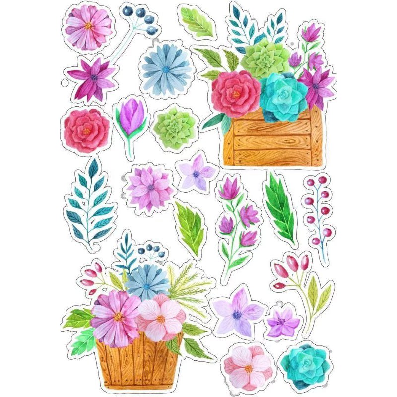 Jual Flower Stikers /stiker bunga scrapbook freebies journal jurnal ...