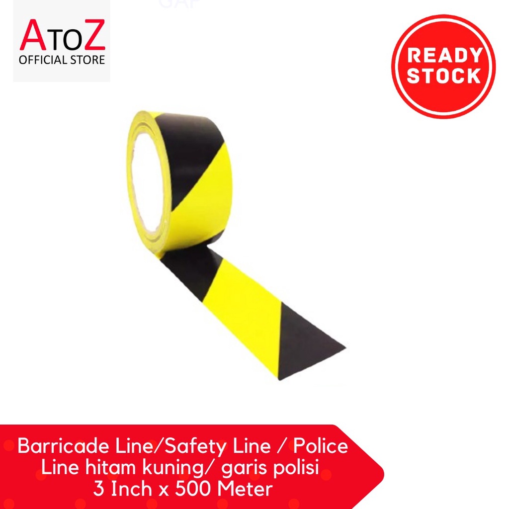 Jual Barricade Line/Safety Line / Police Line hitam kuning/ garis ...