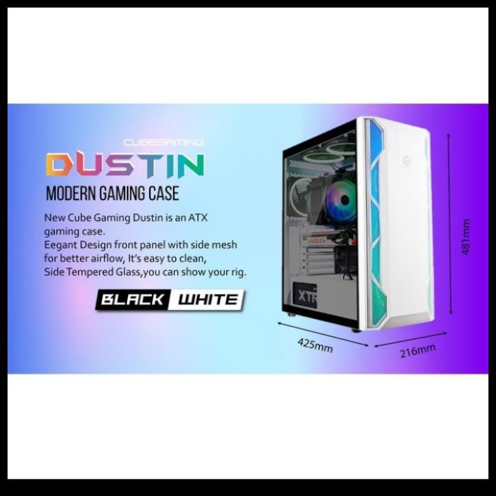 Jual Casing Cube Gaming Dustin White/ Casing Pc Gaming + Fan Infinity 6 ...