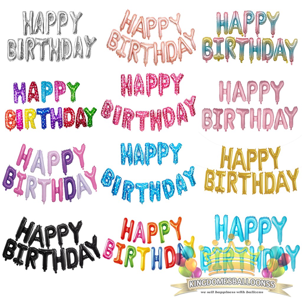 Jual Balon Foil Happy Birthday Set | Ulang Tahun | Shopee Indonesia