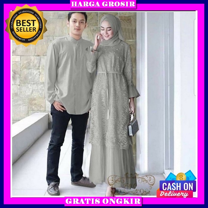 Jual Baju Gamis Couple Pasangan Remaja Suami Istri Pesta Lebaran ...