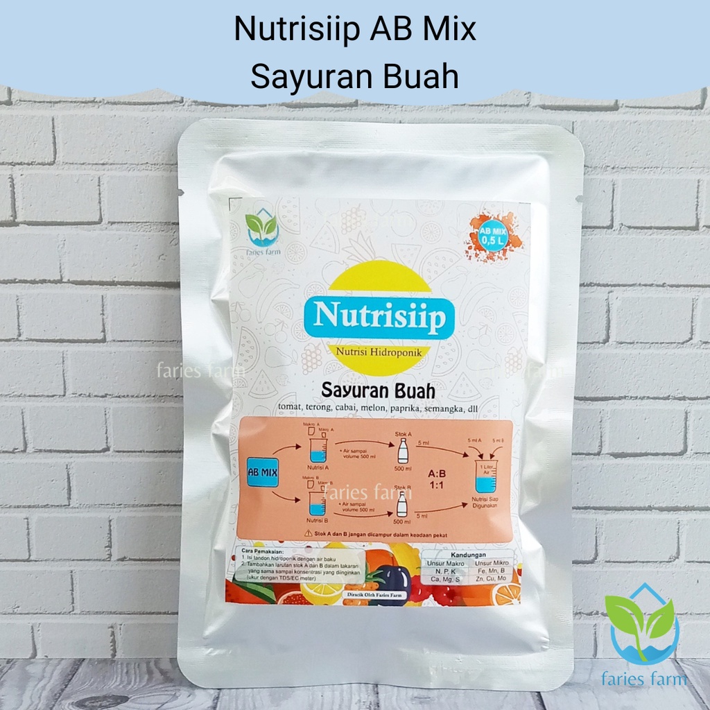 Jual Nutrisi AB MIX Pupuk Sayuran Buah 500 ml 0,5 L melon tomat cabai ...