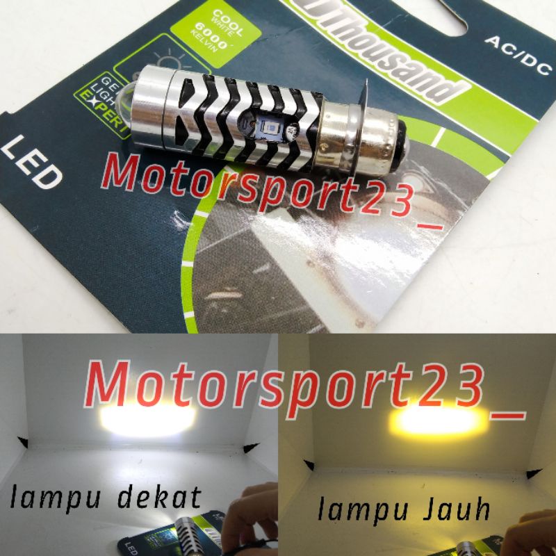 Jual Bohlam lampu depan Led H6 Laser Gun D2+ Senja Biru 1 Thousand ...