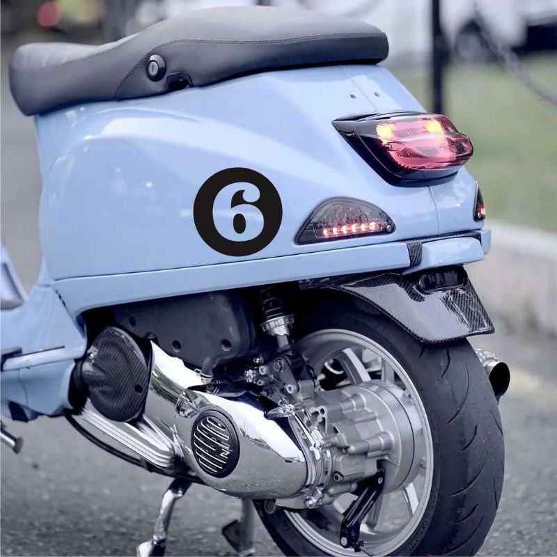Jual STICKER NOMOR BULAT CUSTOM STIKER NOMER MOTOR MATIC VESPA,GENIO ...