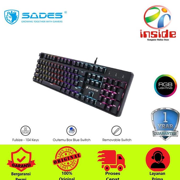 Jual Keyboard Gaming Mechanical Sades Rebellion / Outemu Removable ...