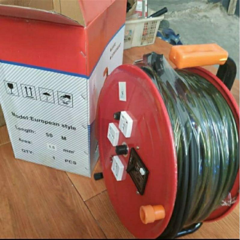 Jual kabel stop kontak gulung kabel roll 50 meter | Shopee Indonesia