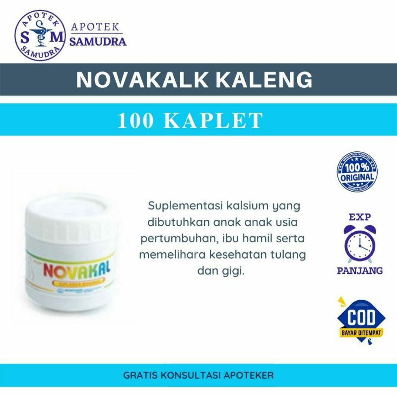 Jual NOVAKAL Kaleng - 100 kapsul (vitamin kalsium vitamin untuk tulang ...