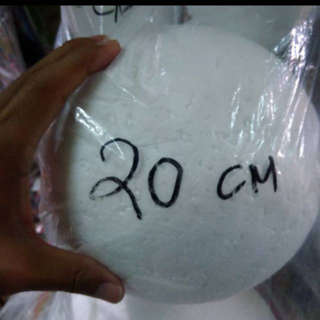 Jual Gabus bulat bola styrofoam putih 20cm diameter 20 cm size besar ...