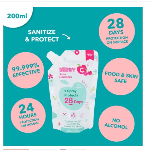 Jual BERRY C ACTIVE SANITIZER REFILL PACK 200ml | Shopee Indonesia