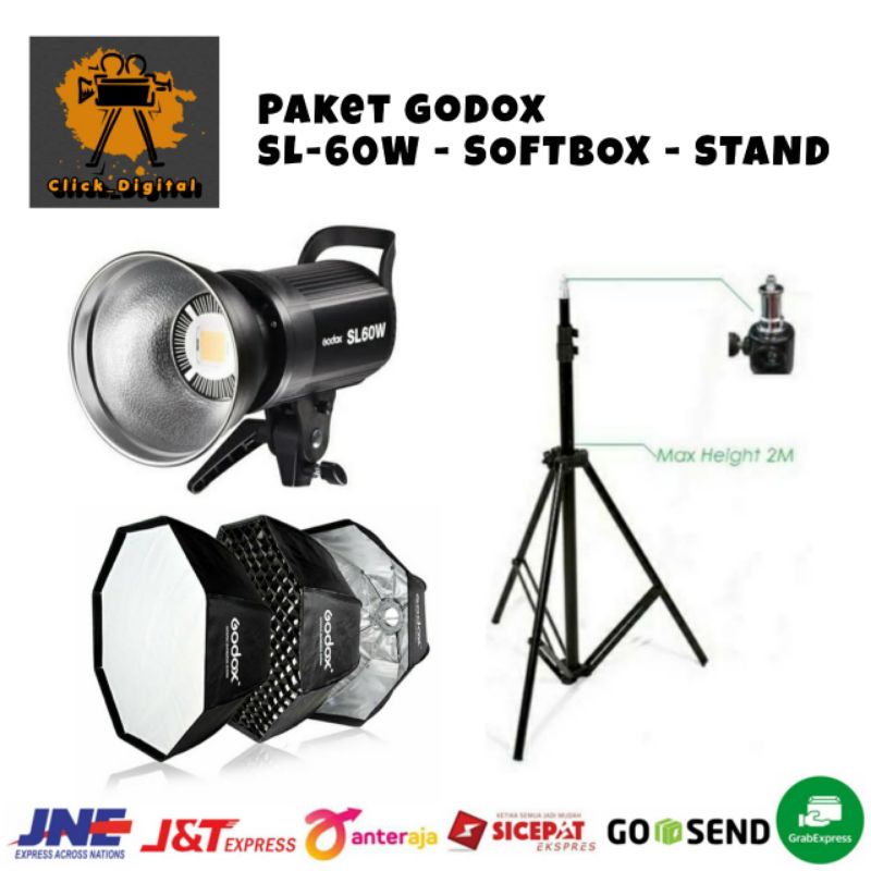 Jual Paket Godox SL-60W LED Video Lighting + Softbox 80cm + Standing ...