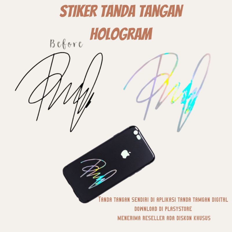 Jual stiker tanda tangan HOLOGRAM stiker nama | Shopee Indonesia