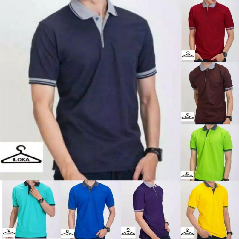 Jual KAOS KERAH PRIA KOMBINASI WANGKY COTTON70 PREMIUM / BAJU BERKERAH / POLO SHIRT MURAH ...