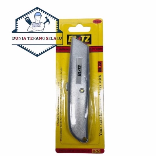 Jual Pisau Cutter Gipsum BLITZ Aluminium 18mm - Pisau Cuter HeavyDuty ...