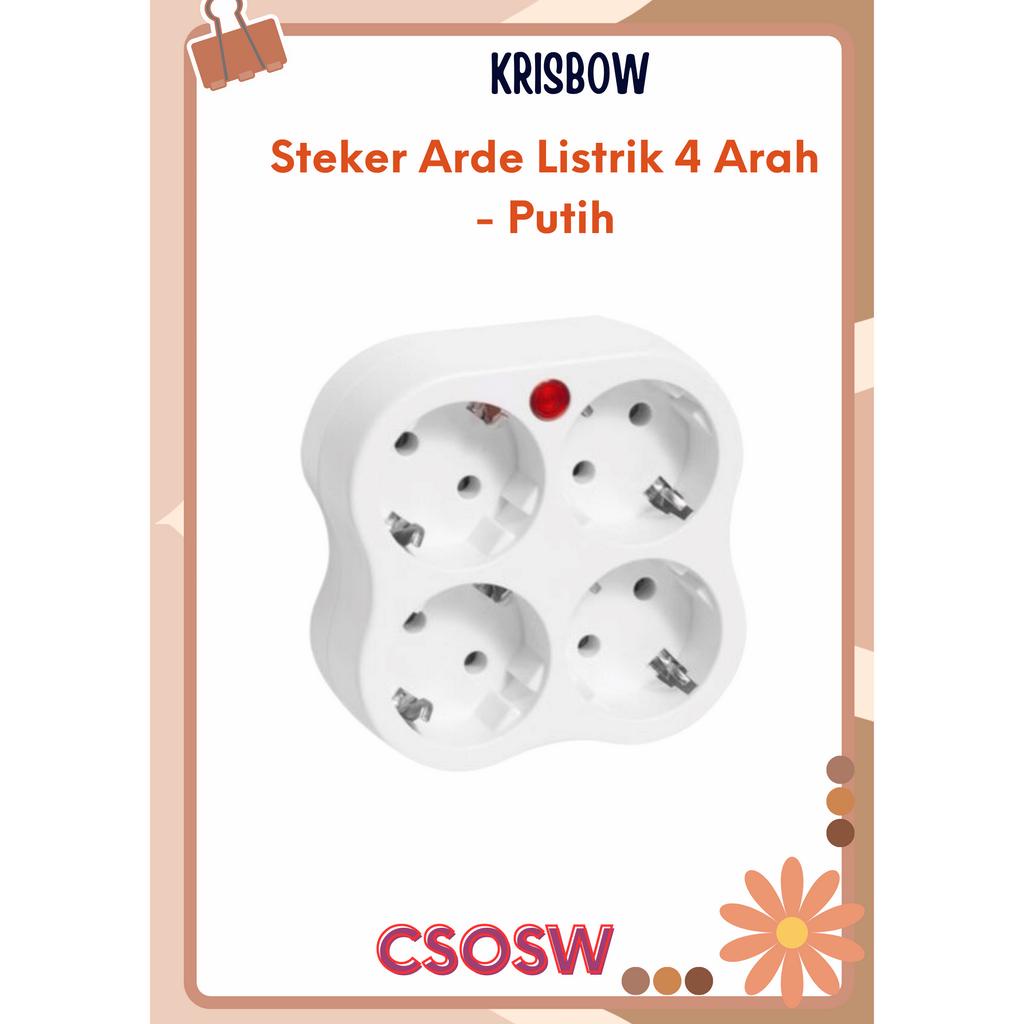Jual Krisbow Steker Arde Listrik 4 Arah - Putih Socket Listrik, Colokan ...