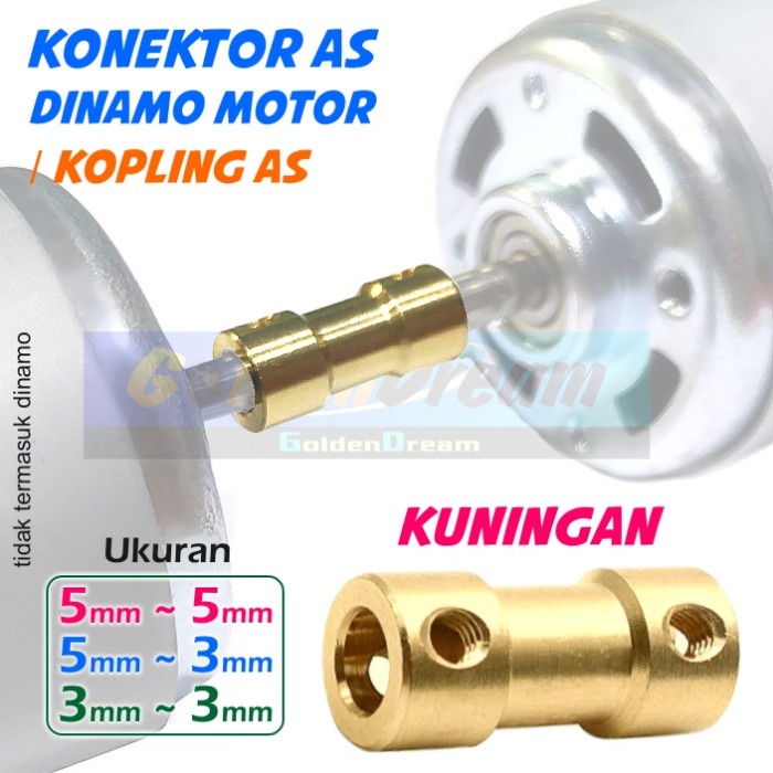Jual Konektor As Dinamo Kuningan Kopling Motor Shaft Connector 775 550 ...