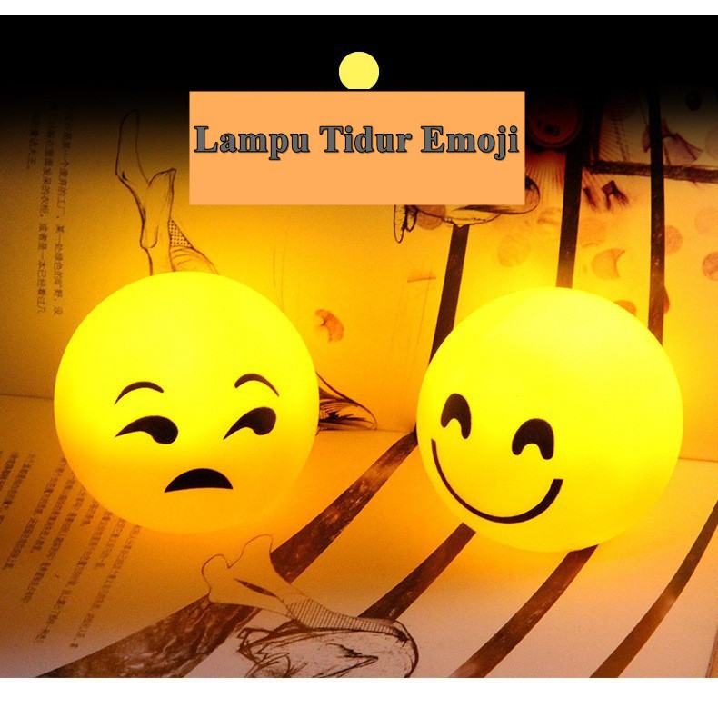 Jual Lampu Tidur Kecil LED Emoji Wireless Lampu Hias Bentuk Bulat Motif ...