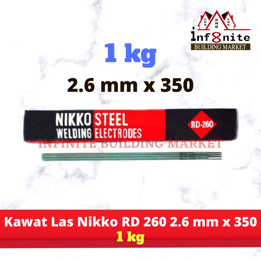 Jual Kawat Las Listrik Nikko Steel RD 260 Welding Electrode 2,6 mm 1 kg | Shopee Indonesia