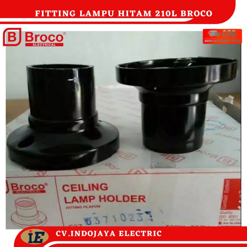 Jual Fiting Lampu Tempel Broco Hitam / Fitting Tempel Broco Bulat ...