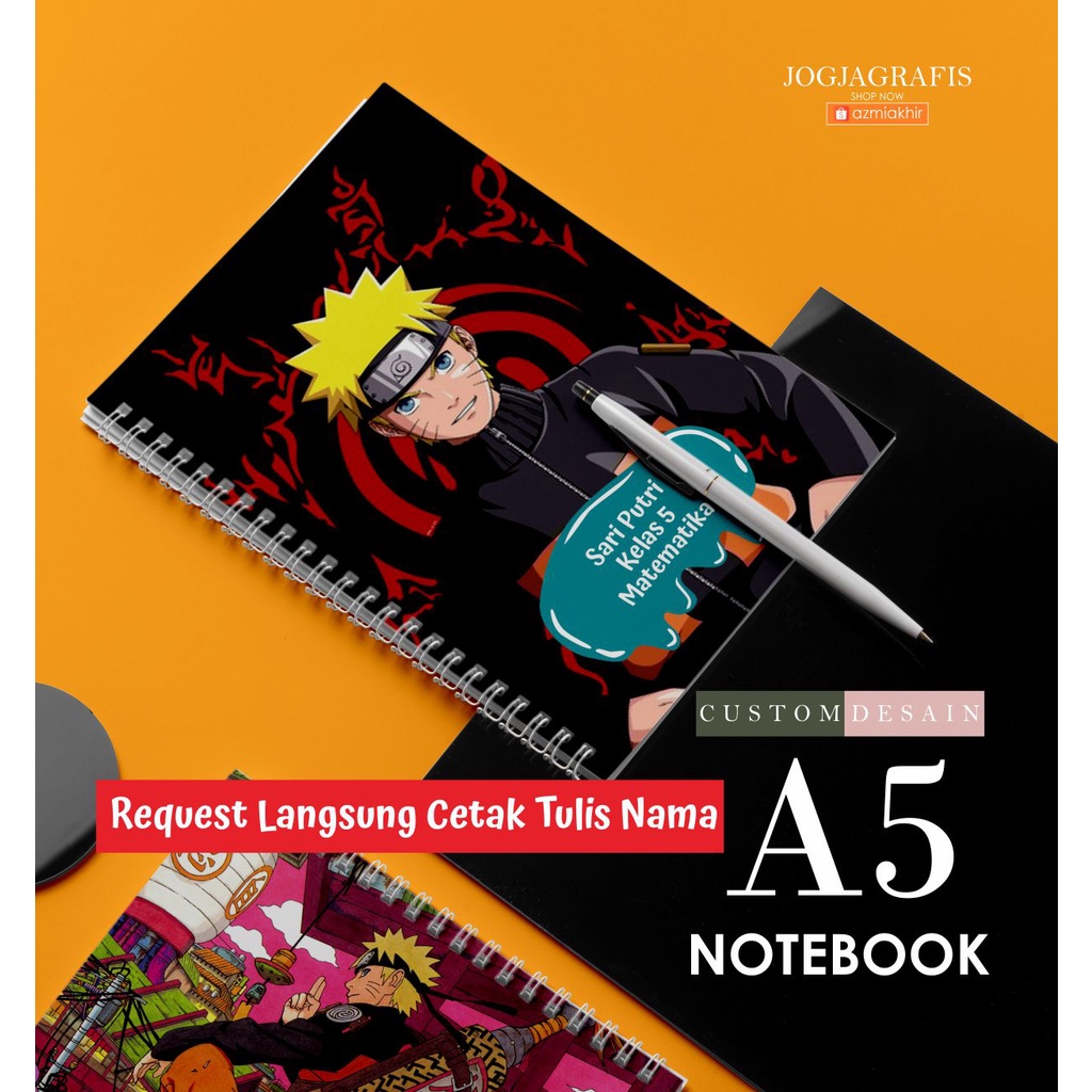 Jual Notebook Anime Naruto A5 Custom Desain / BUKU TULIS CUSTOM ...