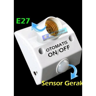 Jual Fitting Saklar Lampu Otomatis Motion Sensor PIR Manusia Ruangan WC ...
