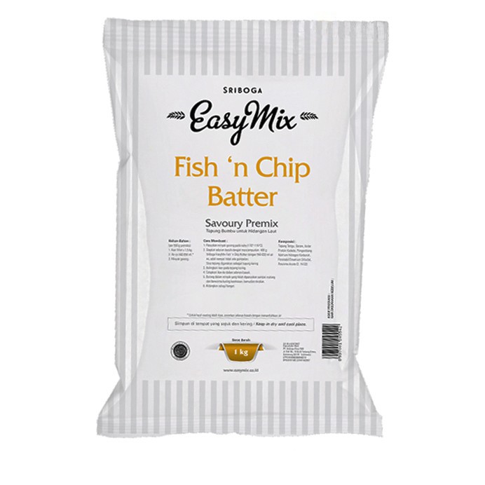Jual Sriboga EasyMix Fish And Chip Batter 1kg | Tepung Premix Fish 'n Chip | Shopee Indonesia