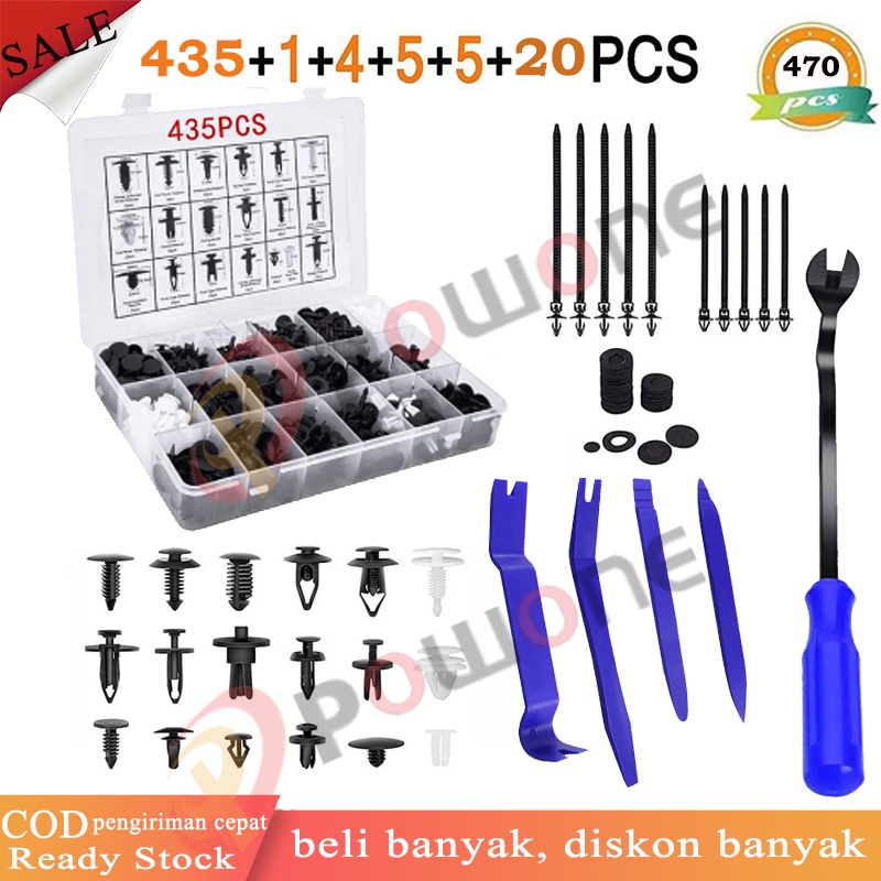 Jual 470 Pcs Auto Pengikat Klip Campuran Mobil Tubuh Push Retainer Pin ...
