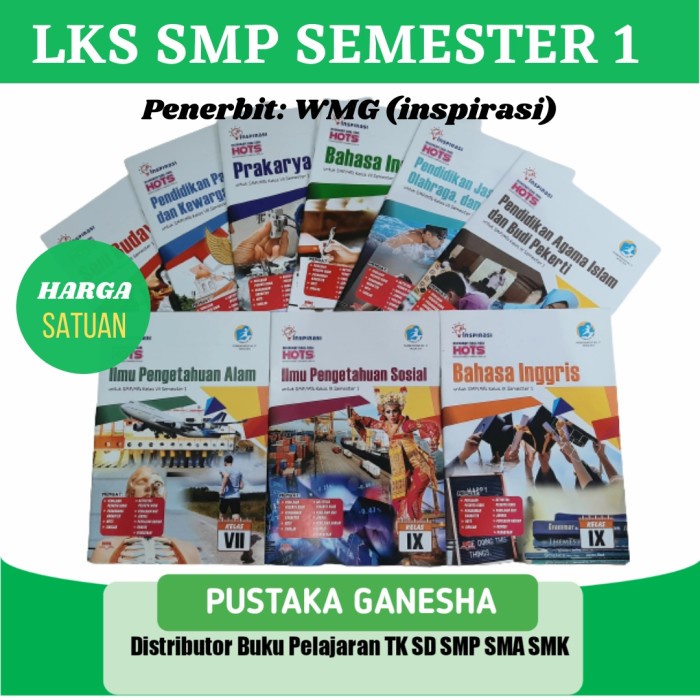 Jual LKS SMP MTS Inspirasi WMG Pelajaran Kelas 7 8 9 Semester 1 Ganjil ...