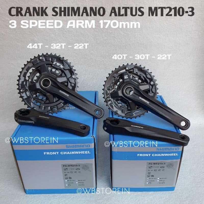Jual Crank Shimano Altus MT210-3 Triple Speed 44T 32T 22T 170 mm ...