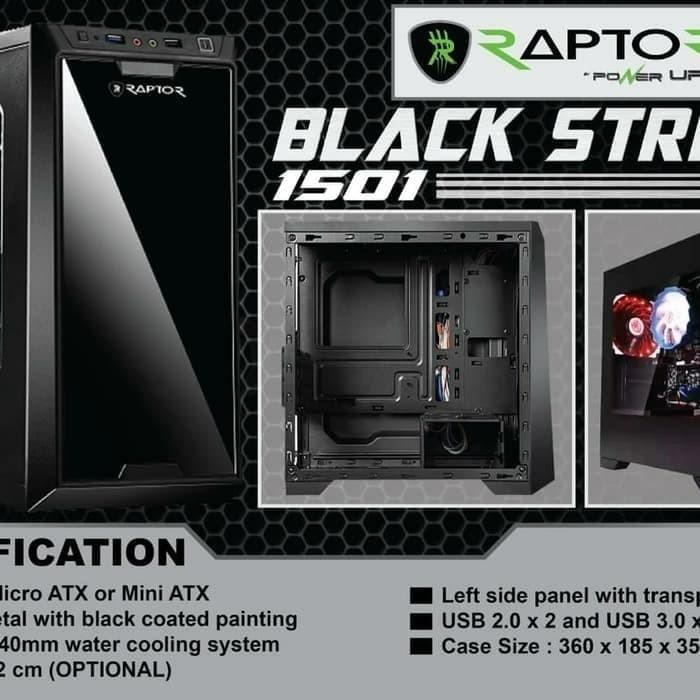 Jual Casing PC / Komputer Gaming Power Up Raptor Black Strike 1501 ...