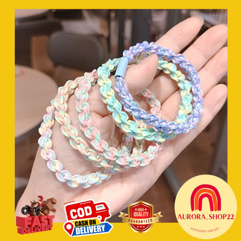 Jual [COD] IKAT RAMBUT PASTEL CUTE TEBAL ALA KOREA KUNCIRAN RAMBUT ...