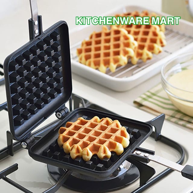 Jual Cetakan Waffle Belgian Kotak Pan Teflon- Go Happy Waffle Belgian ...